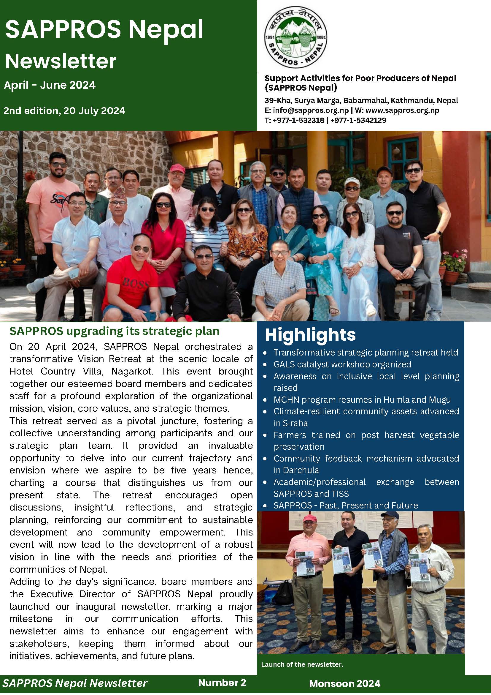 2nd Edition Newsletter - Sapprosnepal